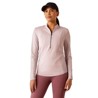 Ariat Womens Breathe 1/2 Zip Baselayer Top Long Sleeve in Sea Fog, Size X-Small, by Ariat