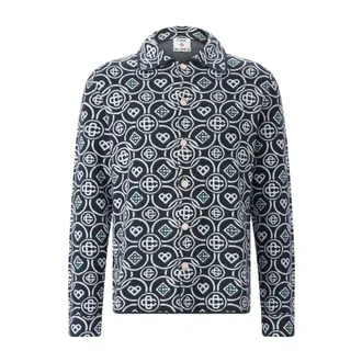 Casablanca Homme, Pulls, Bleu, Taille: 2XL Chemise en maille &agrave; manches longues