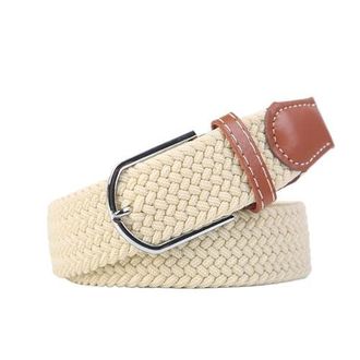 Generic Ceinture &eacute;lastique en toile tiss&eacute;e avec boucle ardillon tricot&eacute;e pour homme et femme, 12, 3.3cmX107cm