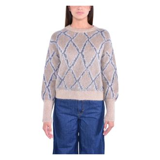 KANGRA Nahtloser Woll-Alpaka-Rundhalspullover - - Knitwear - Damen - Mehrfarbig - XS