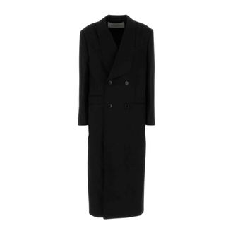 Ami Zweireihiger Mantel - - Coats - Damen - Schwarzk - XS