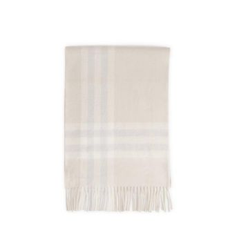 Burberry Echarpe imprim&eacute;e &agrave; franges en cachemire