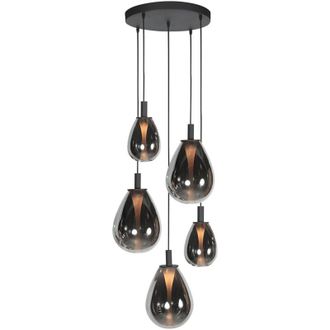 Steinhauer Hängeleuchte - Glimsy - schwarz - glas metall - ø - Steinhauer