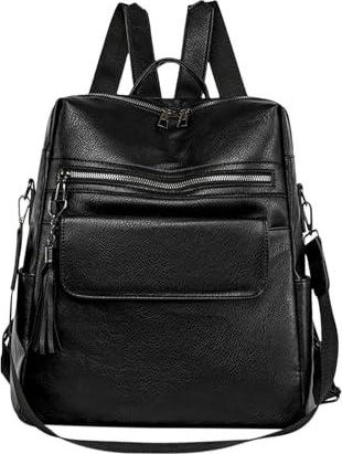 Generic Sac &agrave; dos pour femme | Grand sac &agrave; dos en PU - Pompon &agrave; fermeture &eacute;clair pendentif sac &agrave; bandouli&egrave;re multifonction sac &agrave; bandouli&egrave;re pour activit&eacute;s de