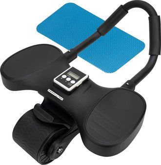 Pearl Sports Bauchmuskeltrainer: Rebound-Bauchtrainer mit Doppelrad, digitalem Timer, Smartphone-Halter (Bauchtrainer Roller, ab-Roller, Handyhalterung)