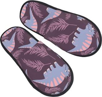 Generic Pantoufle Maison Motif Mignon De Dinosaure Et De Feuilles Hiver Chaussures Chaudes Doux Chaussons Maison Antid&eacute;rapantes Chaudes Pantoufles Pour Chambr