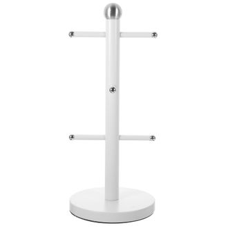 OSALADI Eisen Becherhalter Tassenst&auml;nder mit Glatten Kanten K&uuml;chen Organizer f&uuml;r Kaffeetassen und Teetassen Stehender Becherbaum Wei&szlig; K&uuml;chenbedarf Aufbewahrun