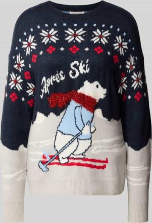 Christian Berg Strickpullover im Allover-Look mit Rundhalsausschnitt