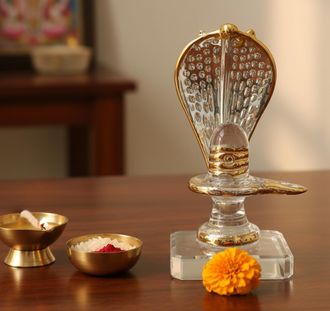 Kleo Glass Shiva Lingam Shiv Ling Idol Murti f&uuml;r den t&auml;glichen Pooja-Zweck