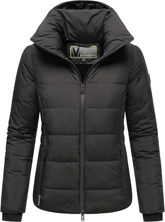 Marikoo Basic Radaa Veste matelass&eacute;e courte avec capuche pour femme Taille XS-6XL, Noir, M