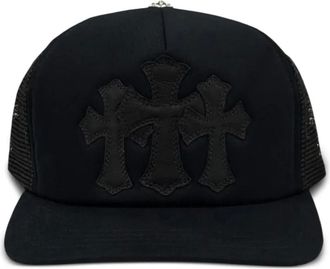 Chrome Hearts triple-cross trucker baseball cap - Schwarz