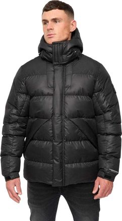 Crosshatch Jacke f&uuml;r Herren, Gesteppt, Polyester (Schwarz)