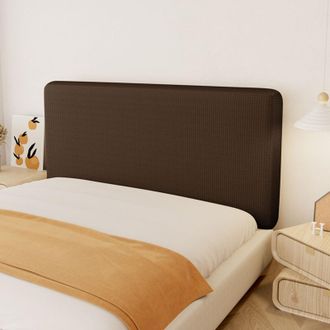 Generic Stretch Kopfteil Bezug King Queen Full Size Hochelastischer Bettkopfteil Bezug Staubdichter Schutzh&uuml;lle f&uuml;r Schlafzimmerdekoration Dunkler Kaffee L&auml;ng