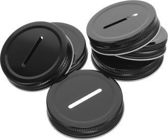 Cabilock 12st&uuml;cke Einmachglasdeckel mit M&uuml;nzschlitz Auslaufsichere Deckel f&uuml;r Einmachgl&auml;ser und Spardosen