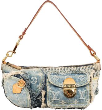 Louis Vuitton Crossbody Bags - Louis Vuitton Denim Patchwork Monogram Pochette Sh - Gr. unisize - in Blau - f&uuml;r Damen