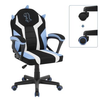 Woltu Gaming Stuhl Kinder, Kinderschreibtischstuhl Ergonomisch mit Lehne und Armlehnen, f&uuml;r Kinderzimmer, mit Universalr&auml;der und Beschwerte R&auml;der, Netzstoff
