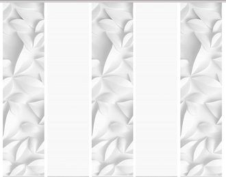 Vision S Flynn Schiebegardine, halbtransparent, 260x60 cm, grau, Bl&auml;tterdruck, Farbe:grau, Gr&ouml;&szlig;e:260 x 60 cm, Anzahl:5er Set (3X, 2X)