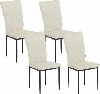 Woltu Lot de 4 Chaises Salle à Manger Woltu Chaise de Cuisine en Velours, Siège Rembourré, Pieds en Métal, Gris foncé