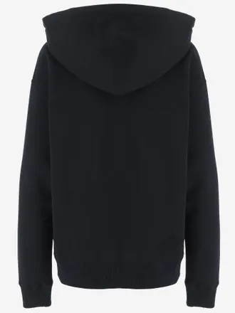 Jil Sander Womens Hoodie With Logo Navy Knitwear Sweater