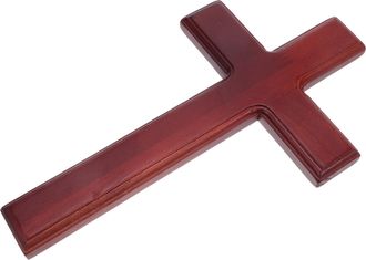 Garneck Wandkreuz aus Holz Wand-Kruzifix-Dekor Katholisches Kreuz Dekoratives Kreuz Cross Anh&auml;nger Brown