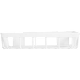 DOITOOL Wandmontierter Badezimmer Organizer Weißer Aufbewahrungsständer Platzsparendes Duschregal Ohne Bohren Multifunktionales Badregal Für Toilettenartikel 