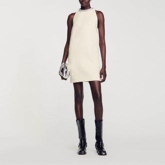 Sandro Kleid mit Schmuckkragen