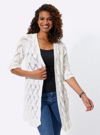 Witt Strickjacke Ajour-Strickjacke Kurzarm Ajour