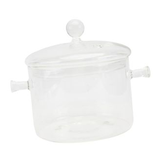 Cabilock Glas-kochtopf Mit Deckel Hitzebest&auml;ndige Sch&uuml;ssel F&uuml;r Haushalt Ofenglastopf Mit Symmetrischen Doppelgriffen Mikrowellenglas Transparent Robust Und Ver