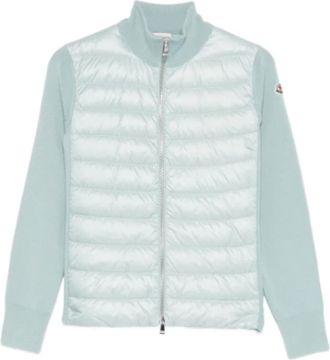Moncler Femme, Pulls, Bleu, Taille: 42 FR Padded Cardigan