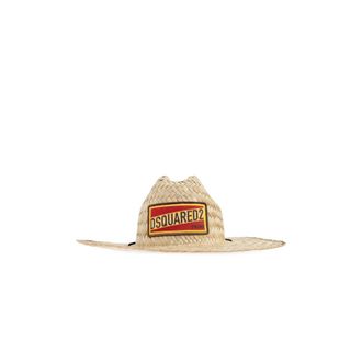 Dsquared2 Homme, Accessoires, Beige, Taille: ONE Size Chapeau de paille avec &eacute;cusson