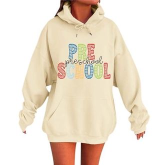 Generic 2026 Printemps Femmes Casual Hiver Sweat &agrave; Capuche avec Lettre Imprim&eacute;e Pull en Polaire Sweatshirt Confortable Chaud Loungewear pour un usage quotidie