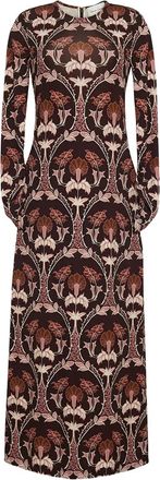 Cara Cara robe fleurie &agrave; manches longues - Marron