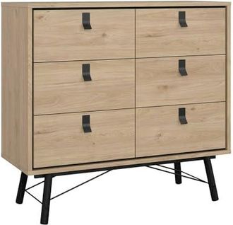 Dmora Kommode Aurelie, Wohnzimmerbuffet, Wohnzimmer-Sideboard, Moderne K&uuml;chen-Speisekammer, 102x40 h95 cm, Eiche