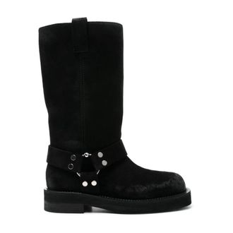 3Juin Schwarze Wildleder-Harness-Stiefel - - Shoes - Damen - Schwarzk - 36 EU