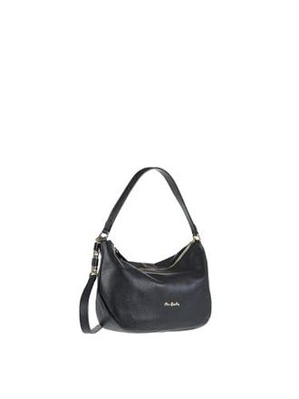 Pierre Cardin Sac à bandoulière pour femme en cuir véritable Made in Italy 32,5 x 19 x 10 cm 55094, Noir, Taille unique