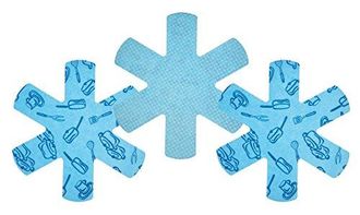 KitchenCraft Kitchencraft Anti-Kratzer Pfannenschutz, 38 cm Durchmesser, Farbe: Blau, 3 Stück, 100% Polyester