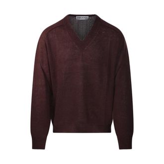 Our Legacy Rue V-neck Sweater - - Knitwear - Herren - Braun - XL