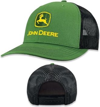John Deere Casquette de baseball Trucker Hat 13083346Grbk Current Casquette de camionneur Chapeau de camionneur Broderie Gryw Vert/Noir, vert/noir, Taille unique