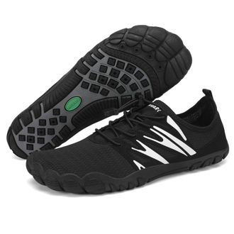 Saguaro Barfußschuhe Herren Schnell Trocknend Wasserschuhe Leicht Atmungsaktive Badeschuhe Männer rutschfest Barfussschuhe, Schwarz, 45 EU