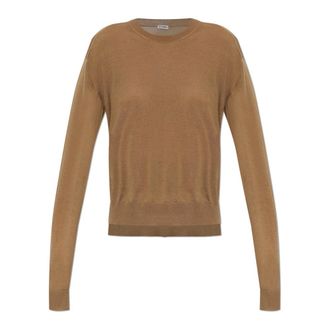 Jil Sander Pull &agrave; col rond - Femme - Pulls - Brun - Taille: 42 FR