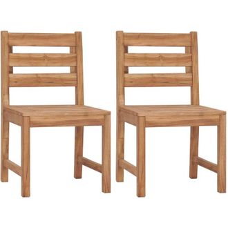 vidaXL Vidaxl - Chaises de jardin 2 pcs Bois de teck solide