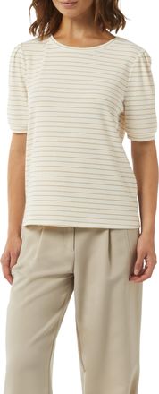 Comma T-Shirt mit gestrickten Streifen aus Glitzergarn