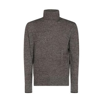 Altea Dolcevita Col Roul&eacute; Merino Rasata - Homme - Pulls - Brun - Taille: L