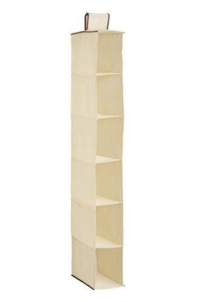 Premier Housewares 6 Abschnitt Creme Hanging Shoe Organizer, Polyester, Sahne, 25x15x120