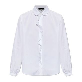 R13 Shrunken Ruffle Shirt - - Blouses & Shirts - Damen - Wei&szlig; - M