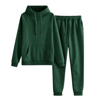 Generic Surv&ecirc;tement 2 pi&egrave;ces pour femme - Doux - Sweat &agrave; capuche - Confortable - Tenue d&eacute;contract&eacute;e - Couleur unie - Sweat &agrave; capuche avec cordon de serrage, V