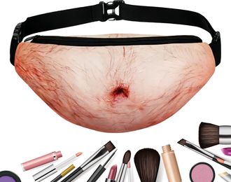 Generic Belly Fanny Pack Realistic - 3D Waist Pouch Fashion, Versatile, Travel Gym Running Hiking, Daily Gathering Cosplay Festival | Travel Gym Running Hikin