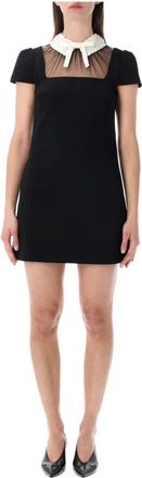 Self Portrait Femme, Robes, Noir, Taille: 34 FR Robe Mini &agrave; Col