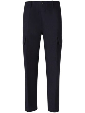 Incotex pantalon en flanelle &agrave; poches cargo - Bleu