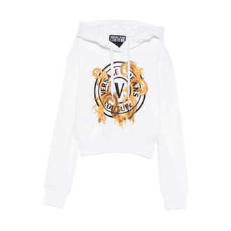 Versace Jeans Couture Femme, Sweatshirts et sweats &agrave; capuche, Blanc, Taille: 38 FR Versace Jeans Couture Sweaters
